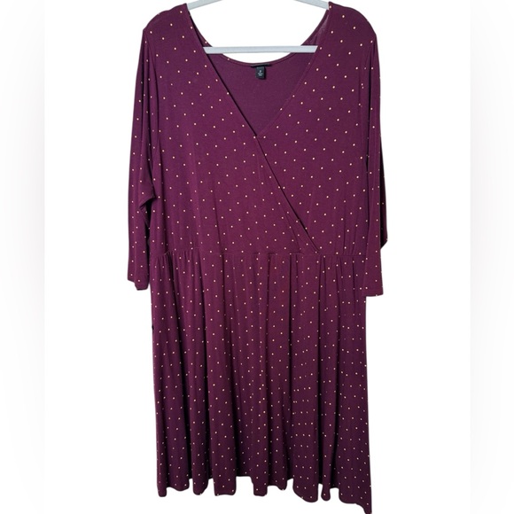 torrid | Dresses | Torrid 2x Size 2 Purple Polka Dot Dress | Poshmark